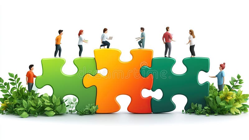 Teamwork Overcomes Challenges Stock Illustration - Illustration of ...
