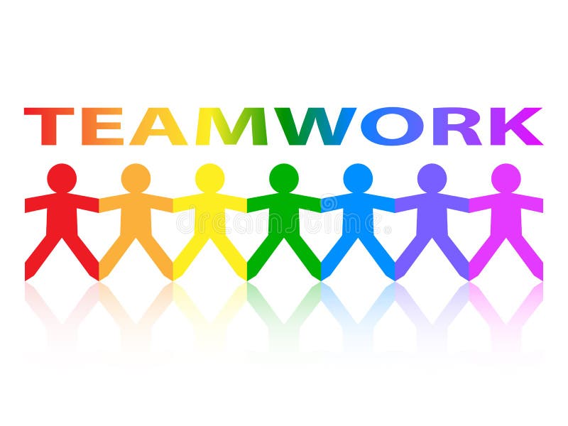 Teamwork Paper People Rainbow Stock Vector - Illustration of vector ...