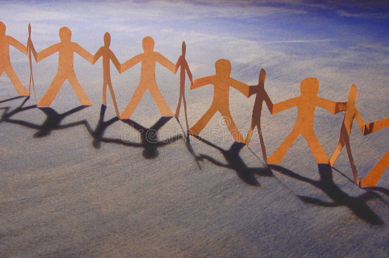 Teamwork of paper team stock image. Image of group, copy - 7841563