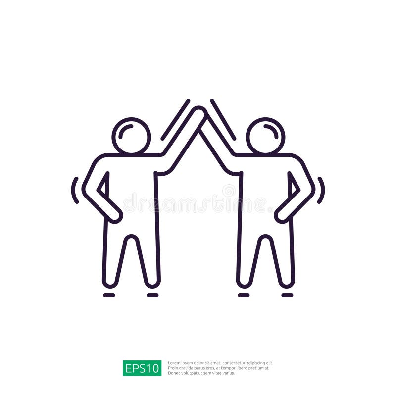 Teamwork Partner High Five Icon Stock Vector - Illustration of deal ...