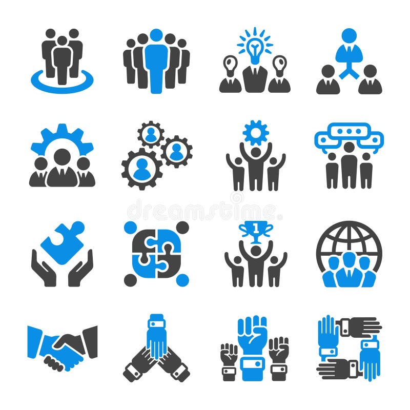 Teamwork,partnership Icon Set Stock Vector - Illustration of concept ...