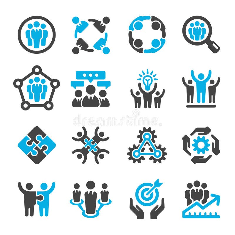 Teamwork,partnership Icon Set Stock Vector - Illustration of concept ...