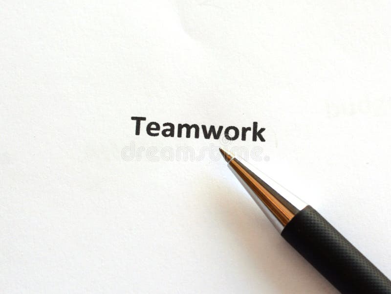 Teamwork with pen stock photo. Image of site, subscriber - 79416352