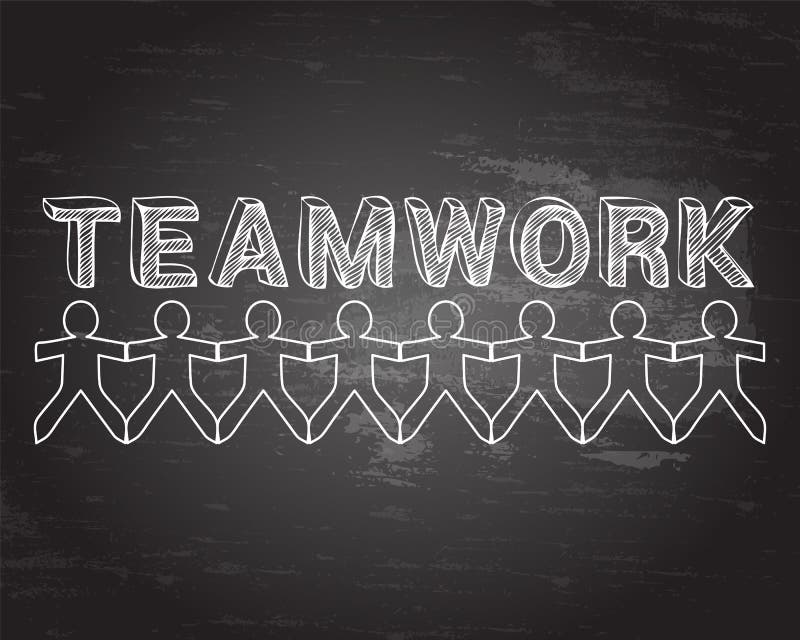 Teamwork People Blackboard stock illustration. Illustration of ...
