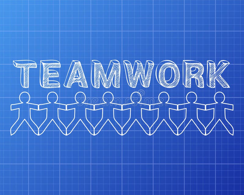 Teamwork Blueprint Machine stock vector. Illustration of background ...
