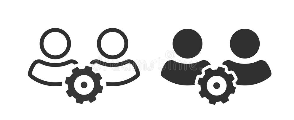 Teamwork People Collaboration Icon Line Stroke Solid Vector Graphic ...