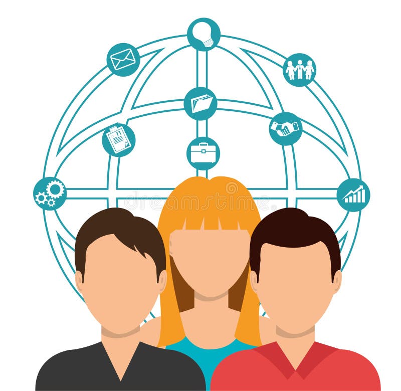 Teamwork People Company Icon Stock Vector - Illustration of team ...