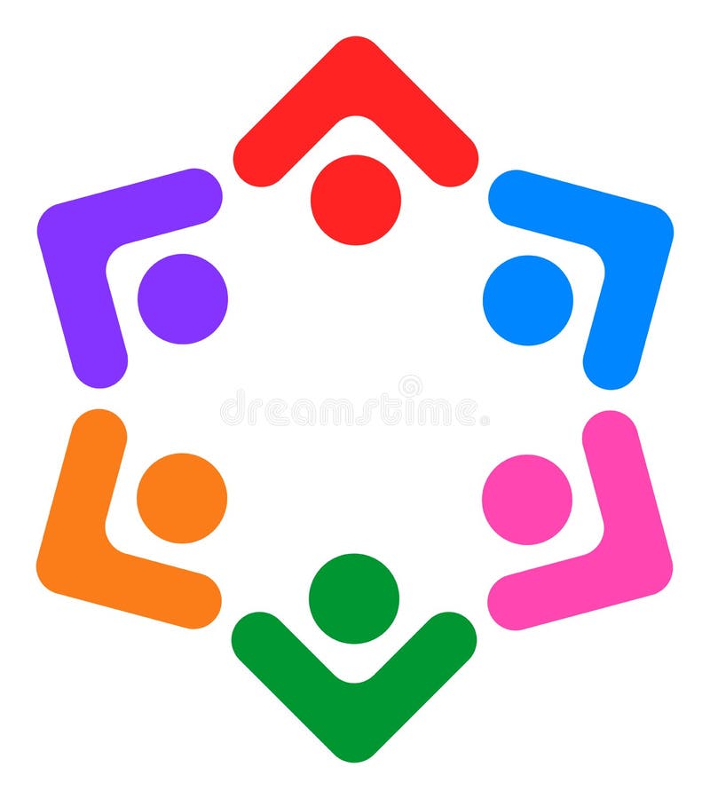Teamwork People Connected Together Logo Stock Vector - Illustration of ...