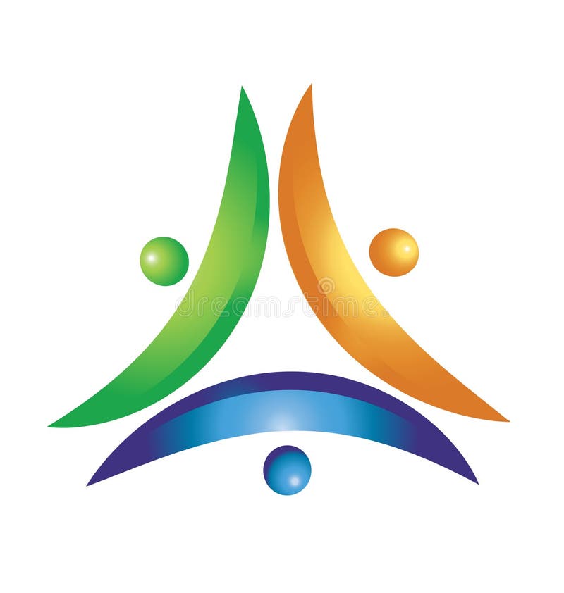 Teamwork People Forming a Triangle Shape, Vector Icon Stock Vector ...