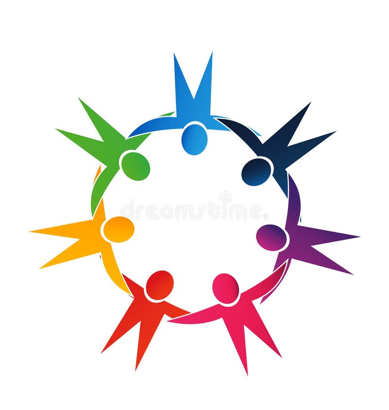 Teamwork People Grouped To Complete Goal Logo Stock Vector ...