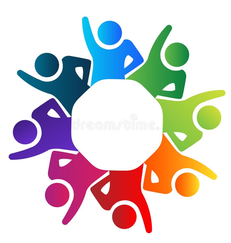 Teamwork People Hands Up Logo Stock Vector - Illustration of colors ...