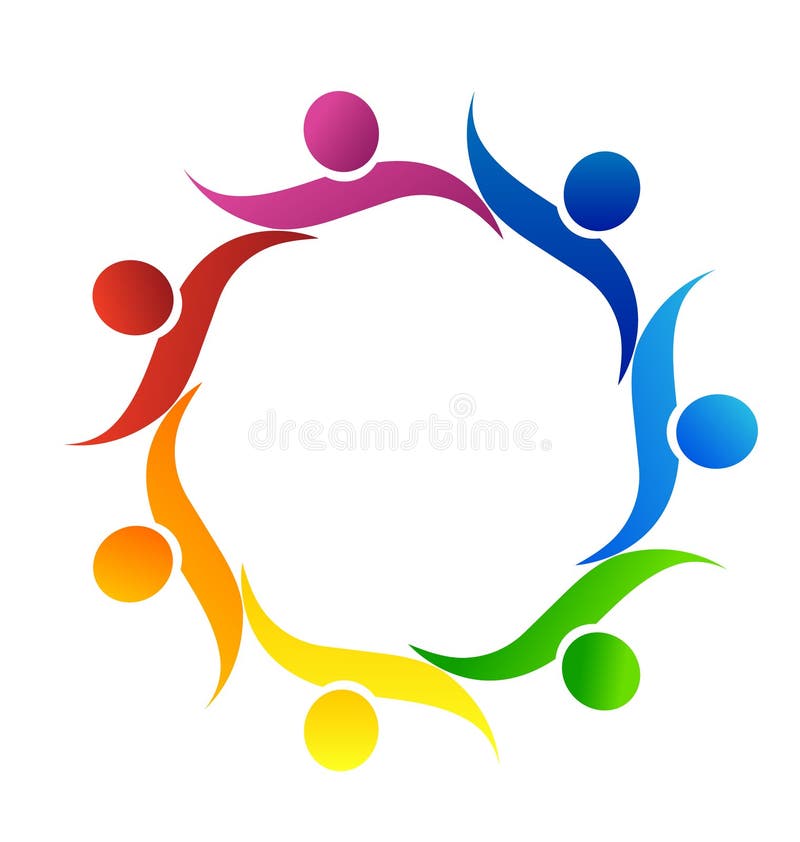 Teamwork Helping Hand People Figures Vector Logo Stock Vector ...