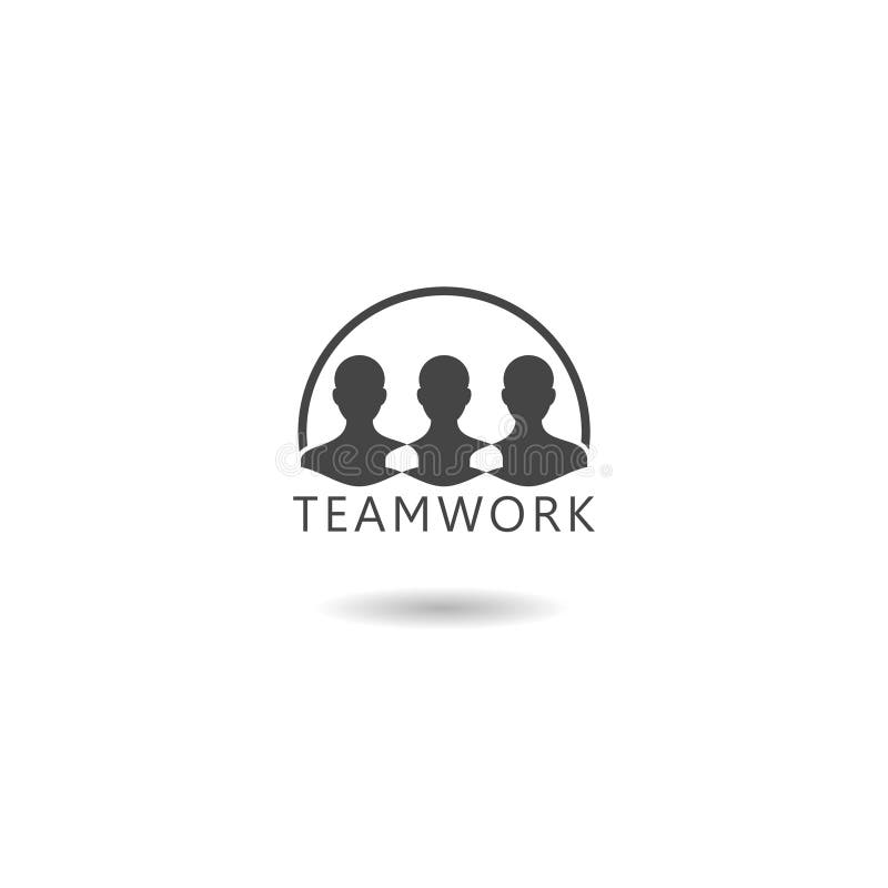 Teamwork People Human Logo Icon with Shadow Stock Vector - Illustration ...