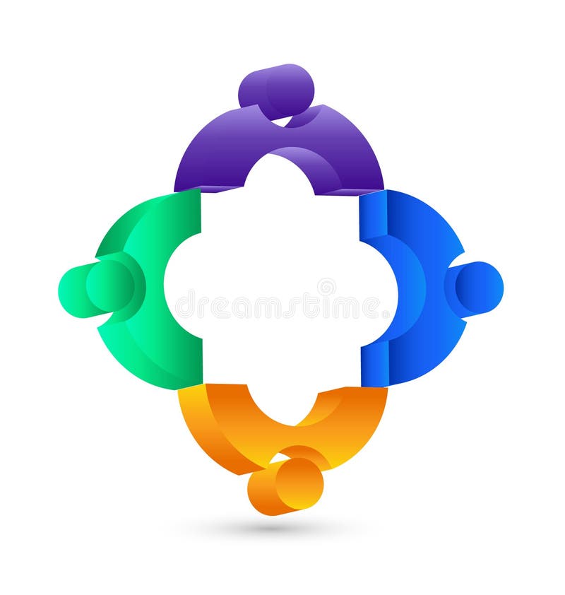 Teamwork People Abstract Shape Icon Stock Vector - Illustration of ...