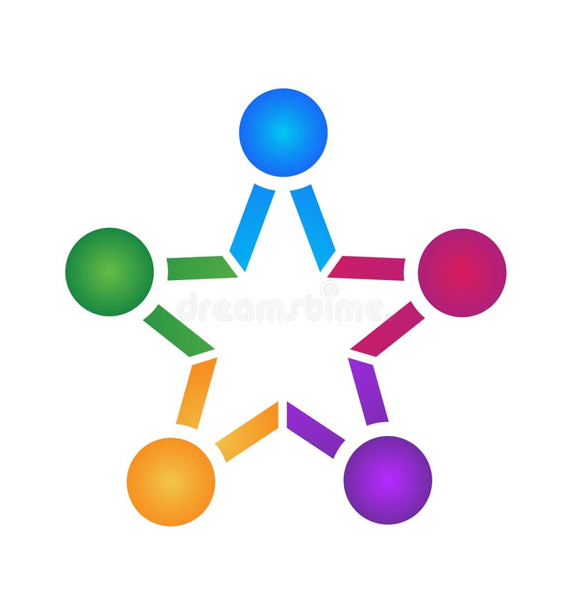 Teamwork People Star Shape Icon Stock Vector - Illustration of ...