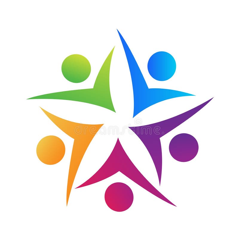 Teamwork People, Star Shape Symbol Stock Vector - Illustration of ...