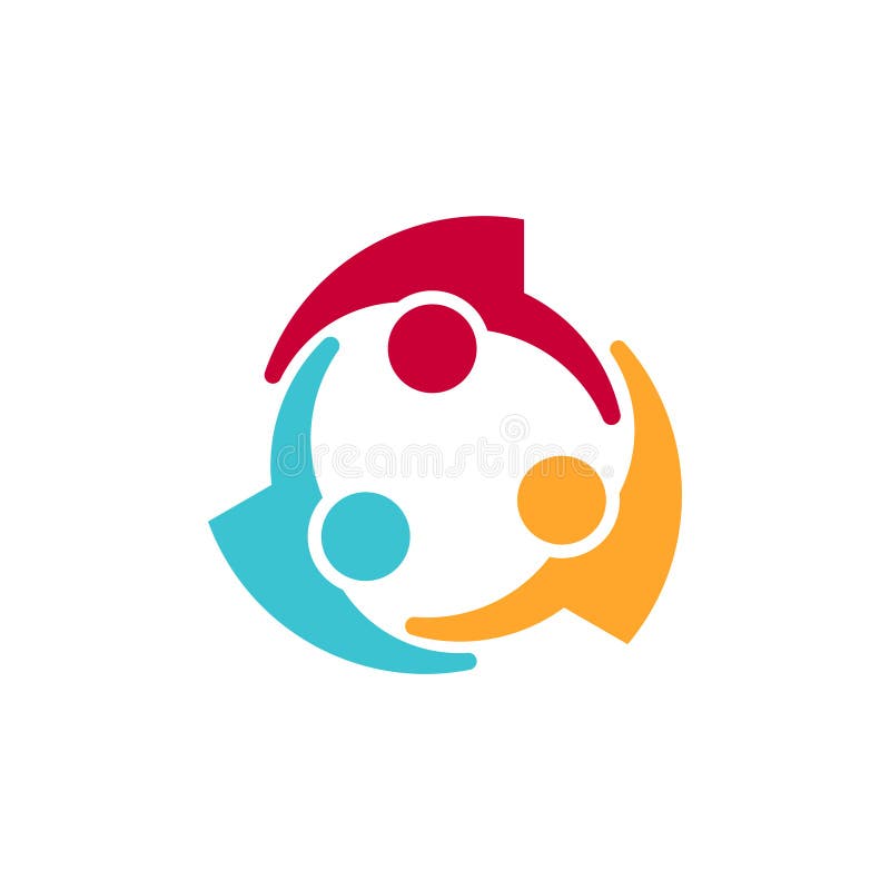 Teamwork People Gear Triangle Logo Stock Vector - Illustration of ...