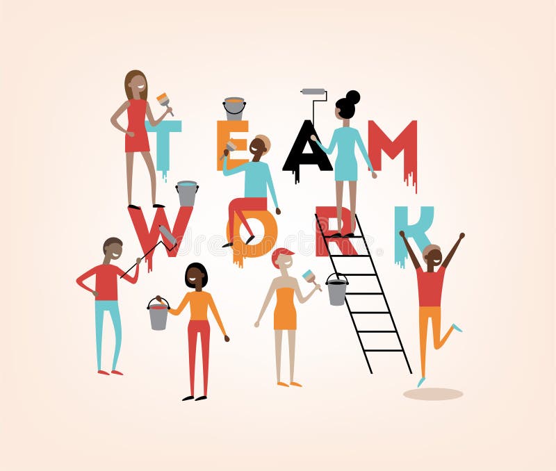 Teamwork People Vector Illustration Stock Vector - Illustration of ...