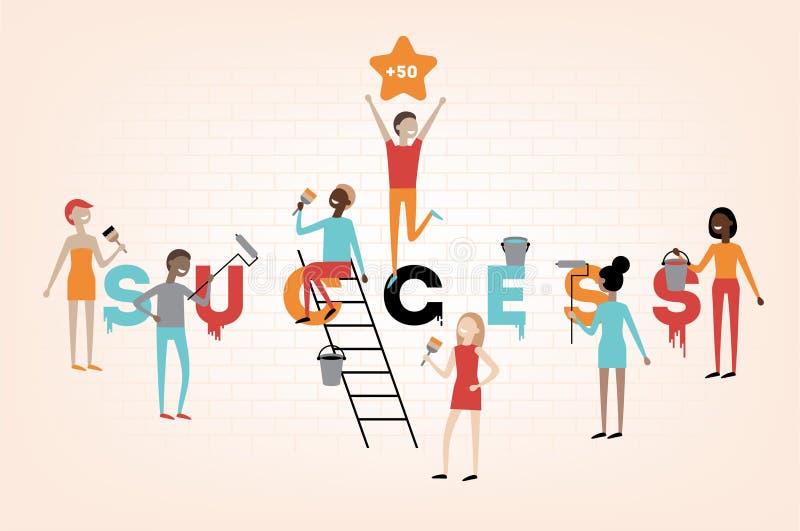 Teamwork People Vector Illustration Stock Vector - Illustration of ...