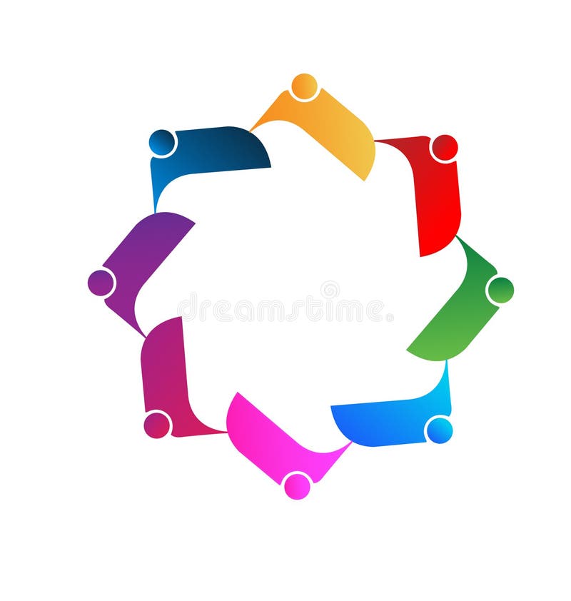 Teamwork People Vector Logo Stock Vector - Illustration of friend ...