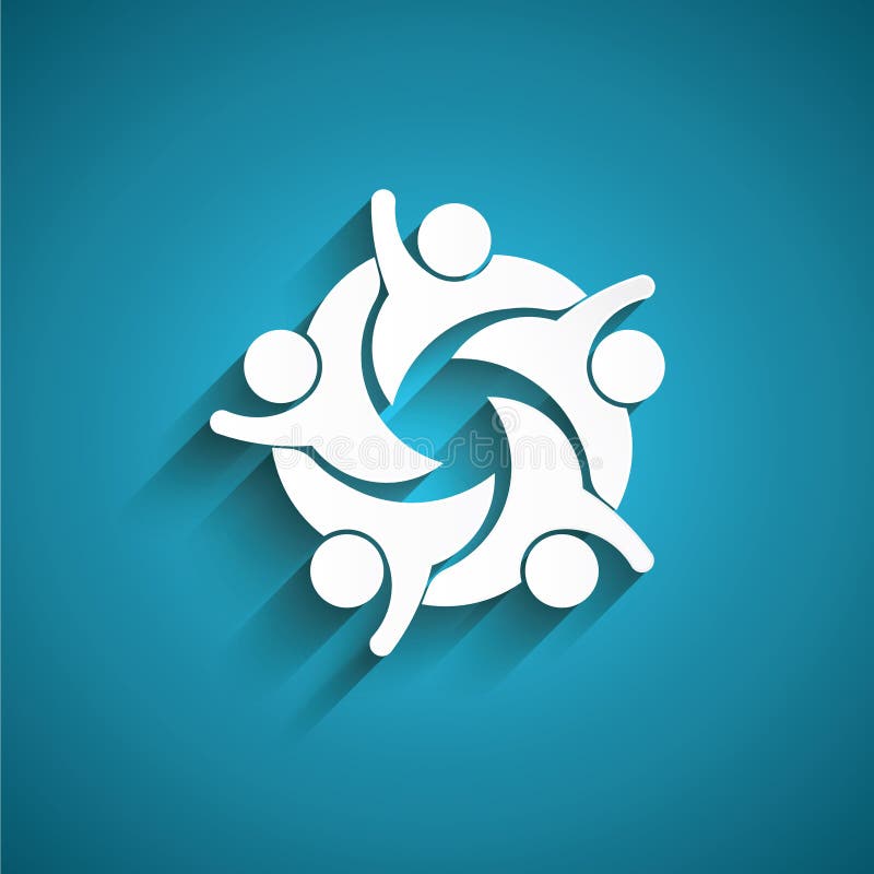 Teamwork People Business Meeting in Circle. Logo Vector Stock Vector ...