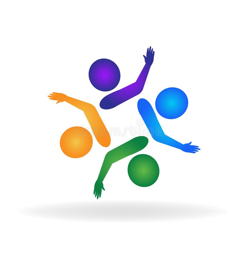 Teamwork People Working Together, Icon Vector Stock Vector ...