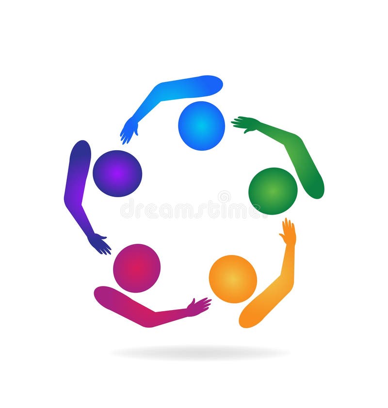 Teamwork People Working Together, Icon Vector Stock Vector ...