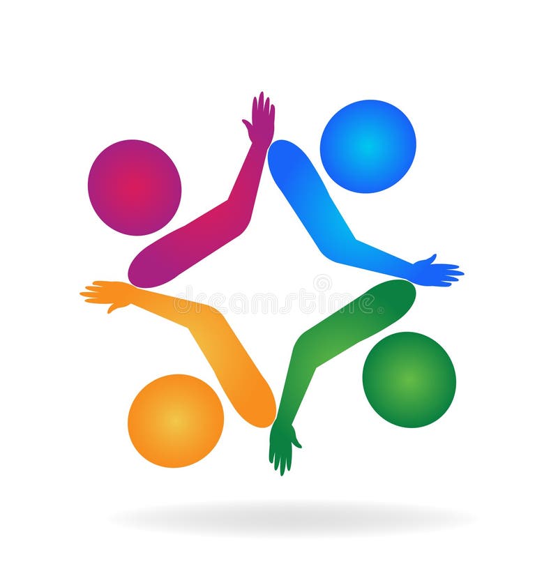 Teamwork People Working Together, Icon Vector Stock Vector ...