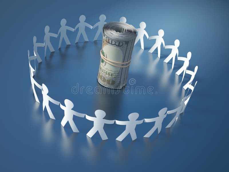 Teamwork Pictogram People with Dollar Money Roll Stock Illustration ...