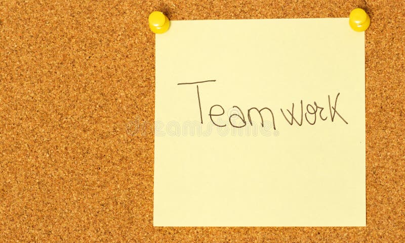 Yellow Post-it On A Coarkboard Background Stock Photo - Image of learn ...