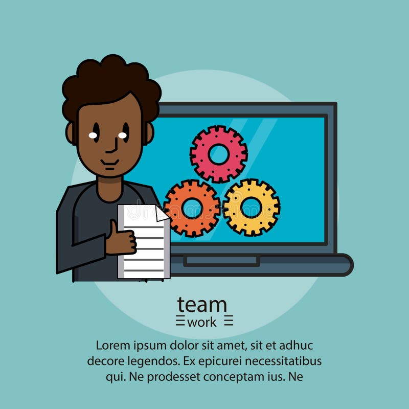 Teamwork Poster with Information Stock Vector - Illustration of design ...