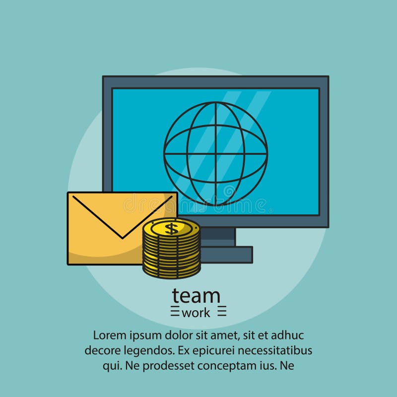 Teamwork Poster with Information Stock Vector - Illustration of icon ...