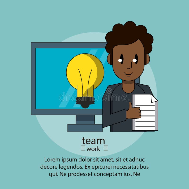 Teamwork Poster with Information Stock Vector - Illustration of design ...