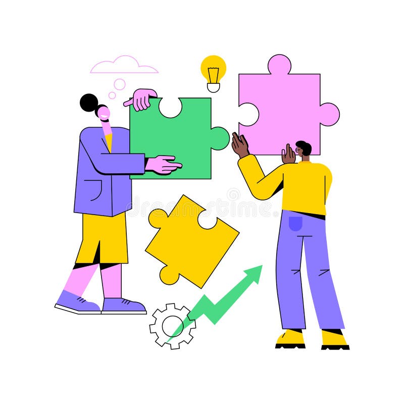 Effective Team-working Isolated Concept Vector Illustration Set. Stock ...