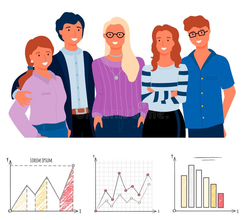 Teamwork Presentation of Graph Report, Work Vector Stock Vector ...