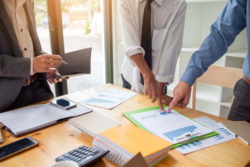 Teamwork Process, Business People Working in the Office Discussing ...