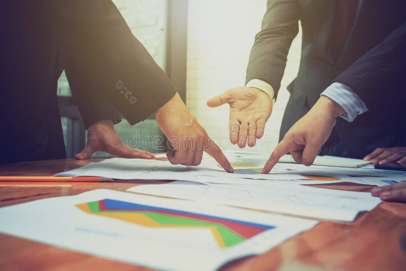 Teamwork Process, Business People Working in the Office Discussing ...