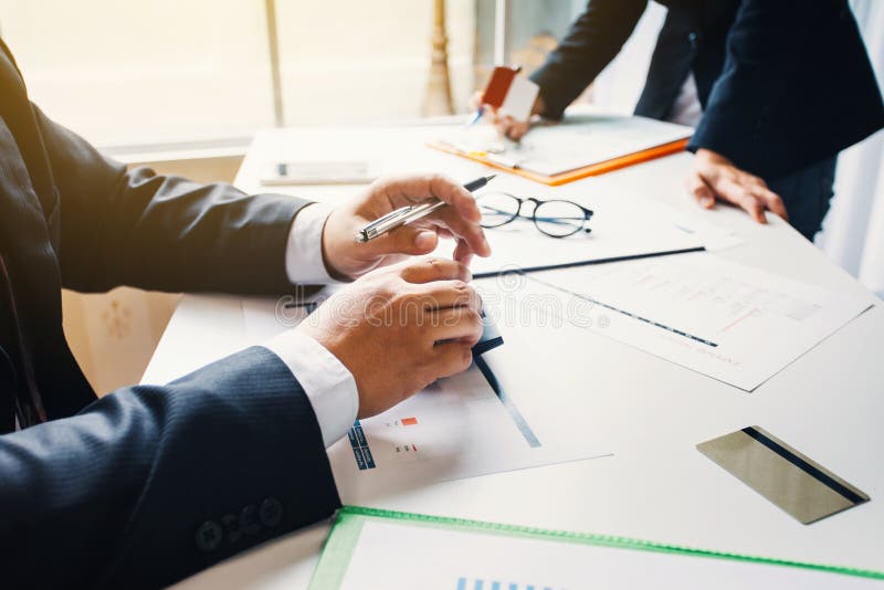 Teamwork Process, Business People Working in the Office Discussing ...