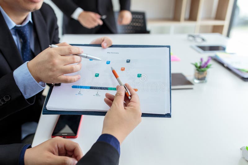 Teamwork Process, Business People Working in the Office Discussing ...