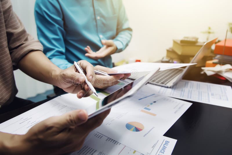 Teamwork Process, Business People Working in the Office Discussing ...