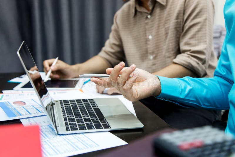 Teamwork Process, Business People Working in the Office Discussing ...