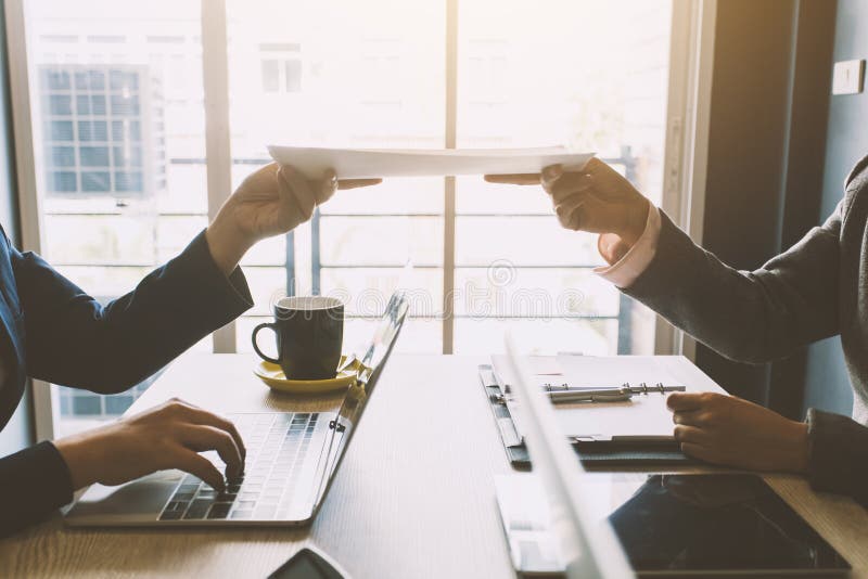 Teamwork Process, Business People Working in the Office Discussing ...