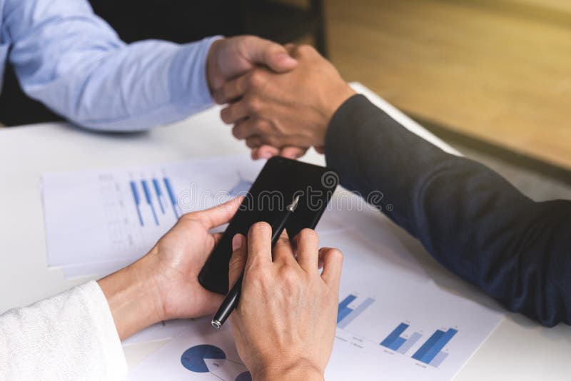 Teamwork Process, Close-up of Two Business People Shaking Hands Stock ...