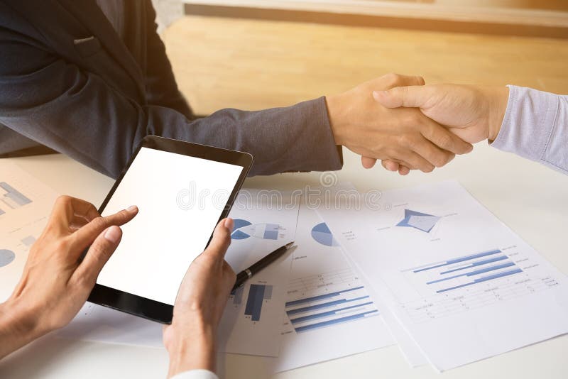 Teamwork Process, Close-up of Two Business People Shaking Hands Stock ...