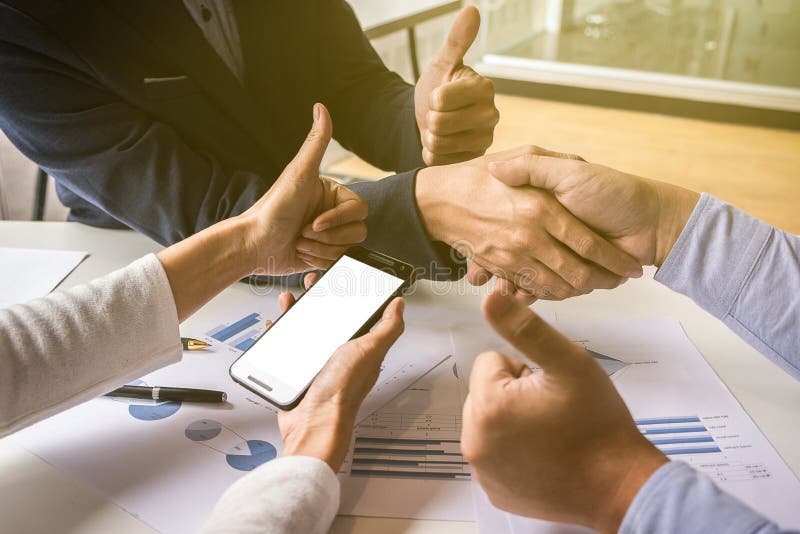 Teamwork Process, Close-up of Two Business People Shaking Hands Stock ...