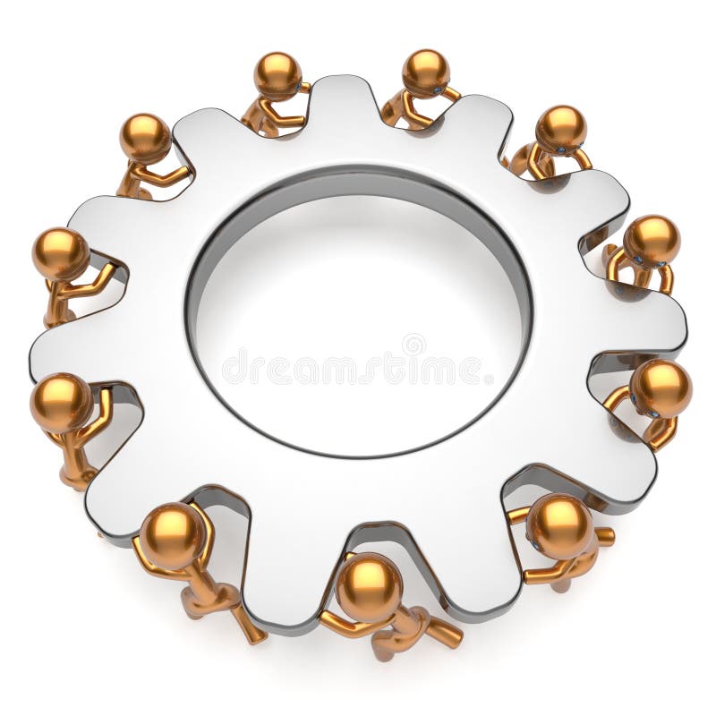 Teamwork Process Hard Job Partnership Man Characters Gear Stock ... Teamwork Process Hard Job Partnership Man Characters Gear Stock ...