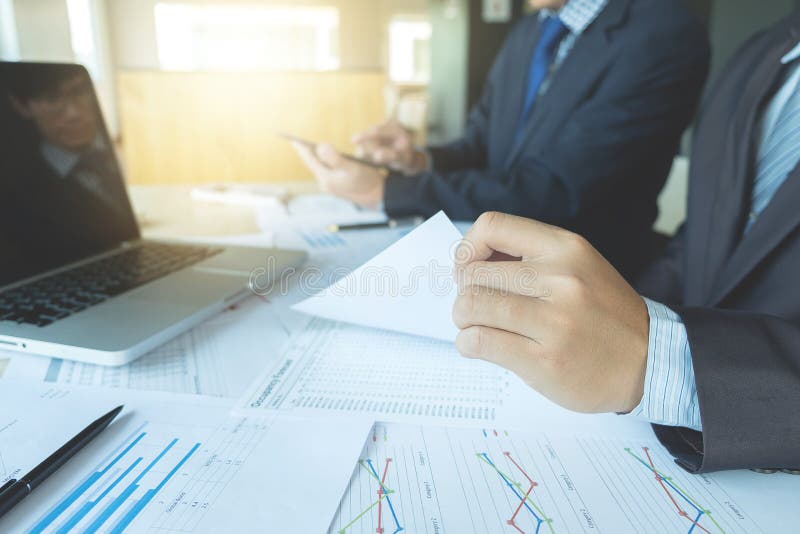 Teamwork Process, Two Young Business Colleagues Managers Crew Working ...