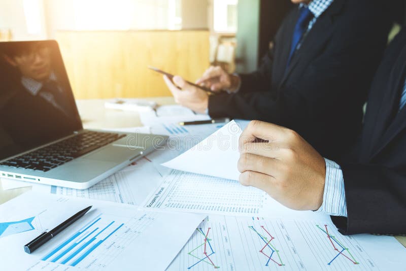 Teamwork Process, Two Young Business Colleagues Managers Crew Working ...