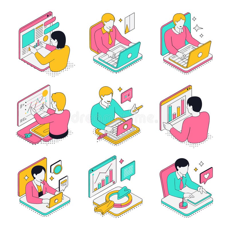 Teamwork and Productivity in Digital Workspace Stock Photo ...