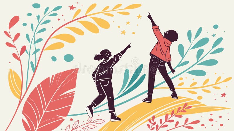 Teamwork & Progress in Abstract Landscape, Vector Design Generative AI ...